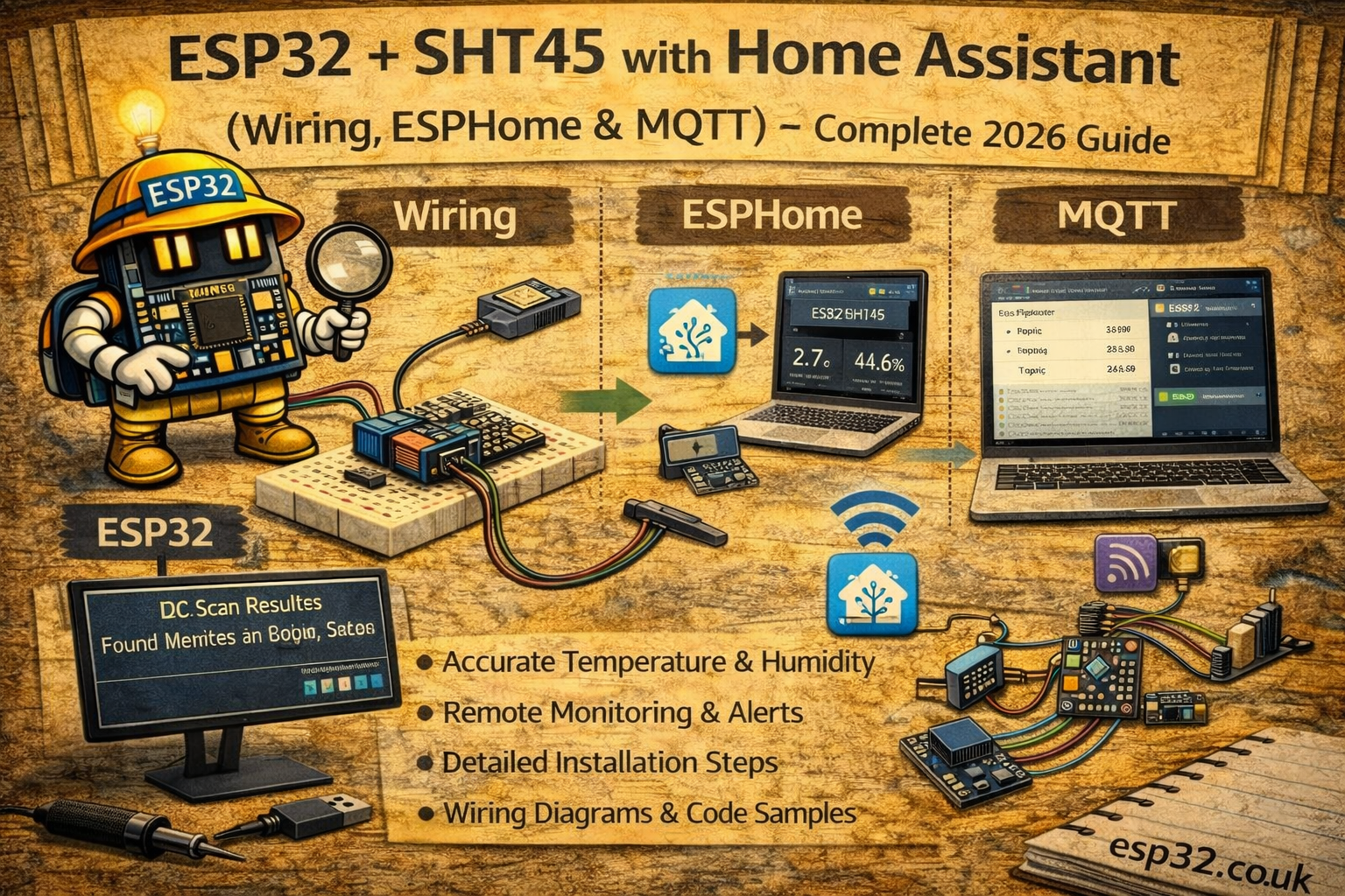 ESP32 + SHT45 with Home Assistant (Wiring, ESPHome & MQTT) – Complete ...