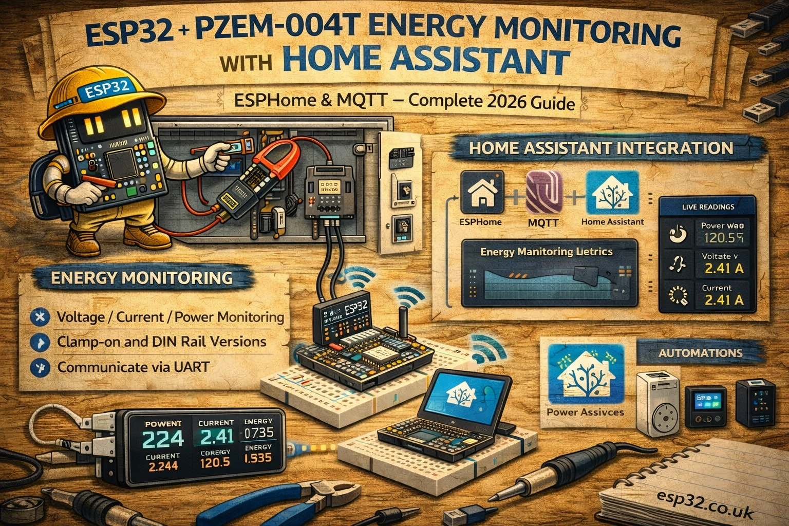 ESP32 + PZEM-004T Energy Monitoring with Home Assistant (ESPHome & MQTT ...