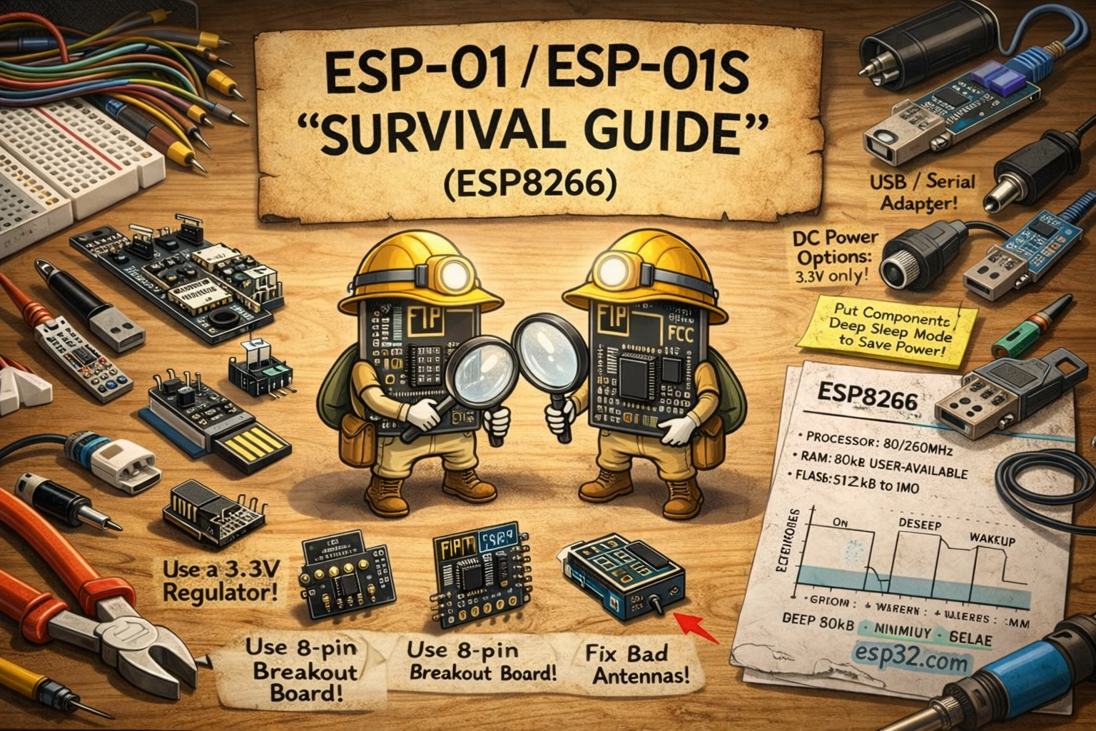 ESP-01 / ESP-01S “Survival Guide” (ESP8266) — Wiring, Boot Modes ...